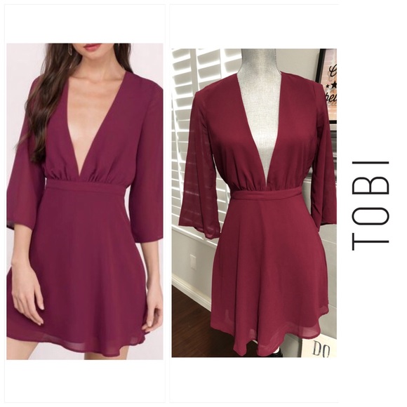 Tobi | Dresses | Nwt Tobi Sexy Low Cut Front Mini Dress | Poshmark